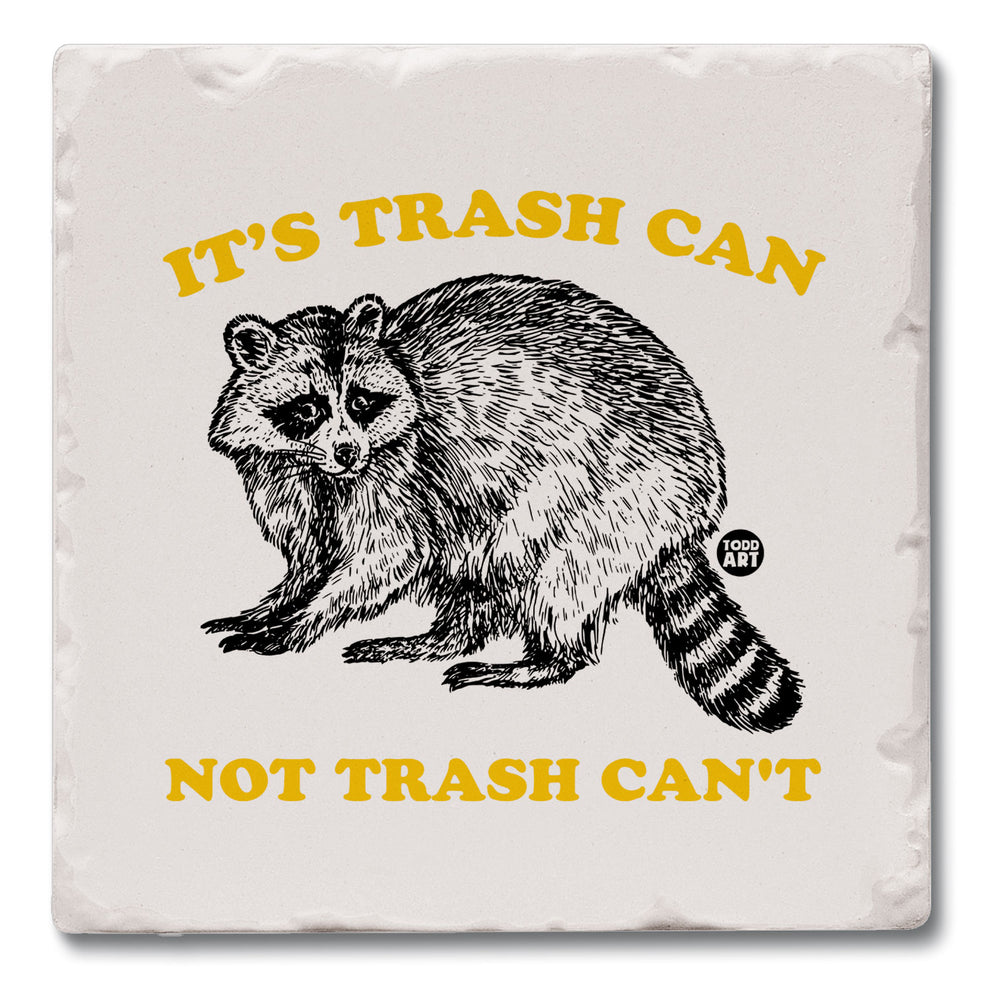 Trash Can Single Tumbled Tile Coaster 4" Square Create Your Own Collec ...