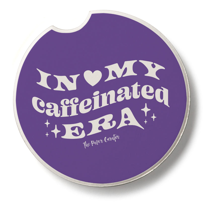 Caffeinated Era Single Absorbent Stone Car Coaster 2.6" Manufactured i ...